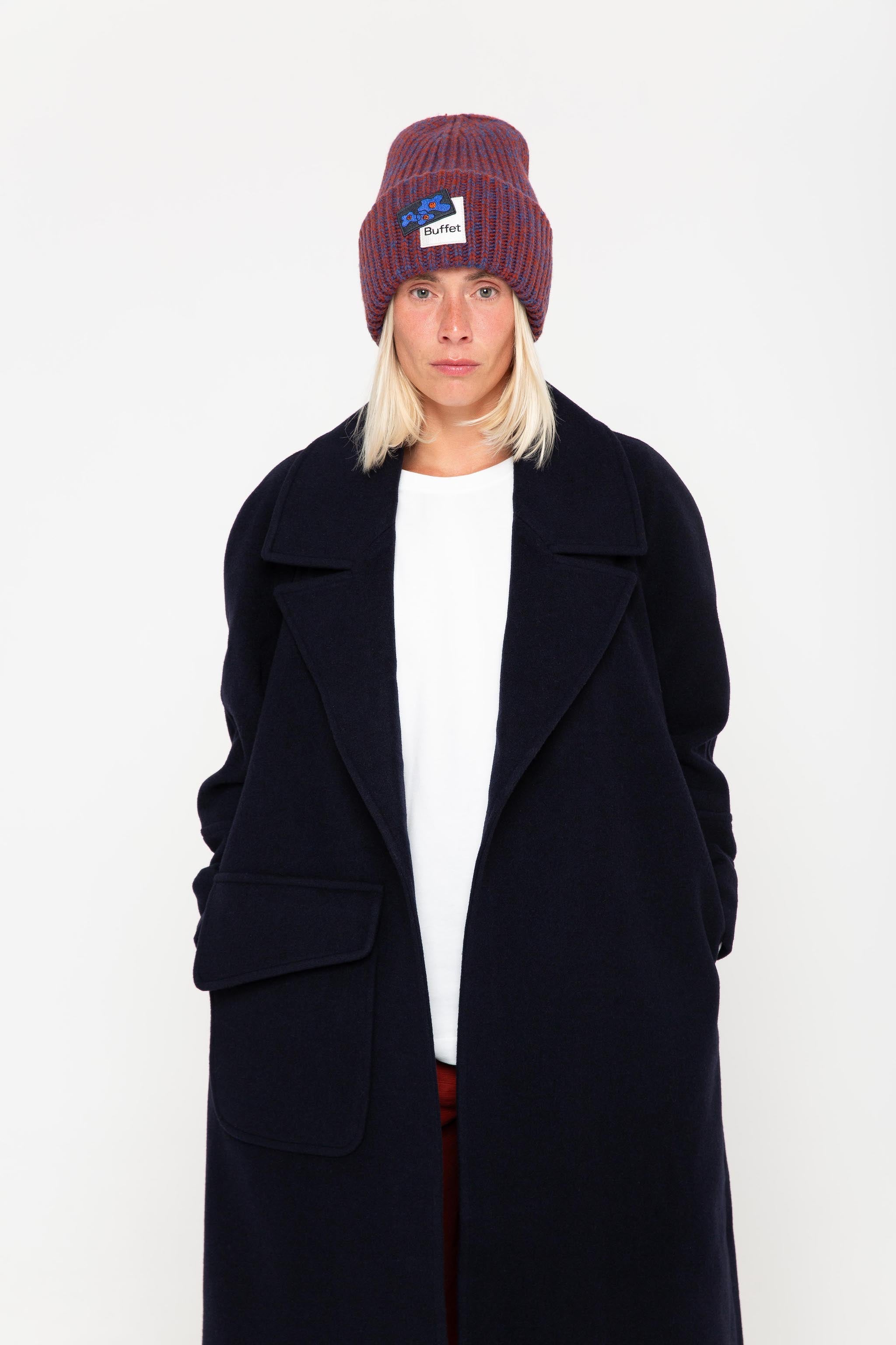 Navy wrap coat – Buffet Clothing