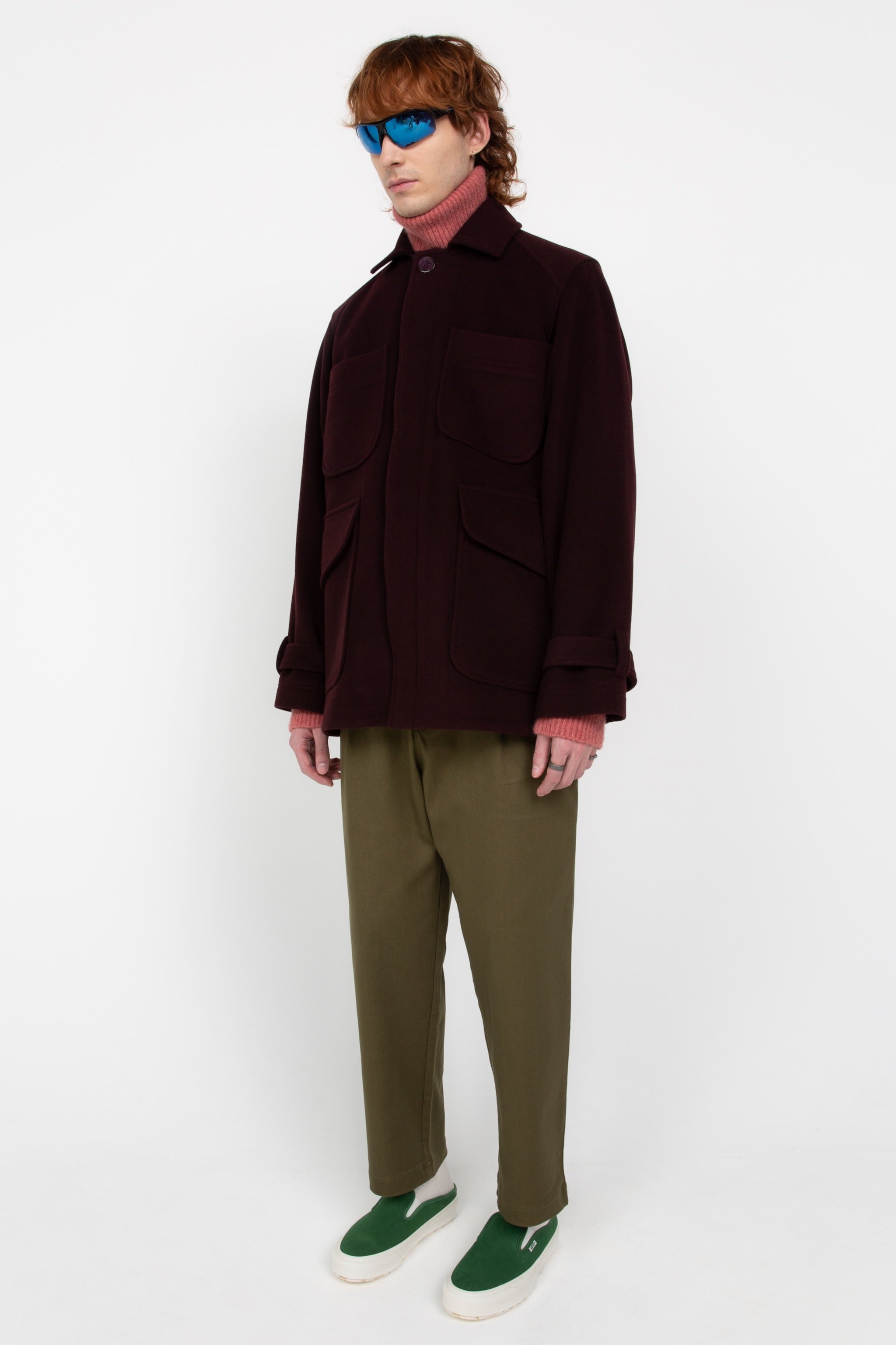 Burgundy men's coat – Buffet Clothing