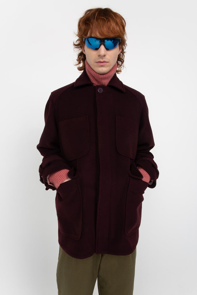 Burgundy men's coat – Buffet Clothing