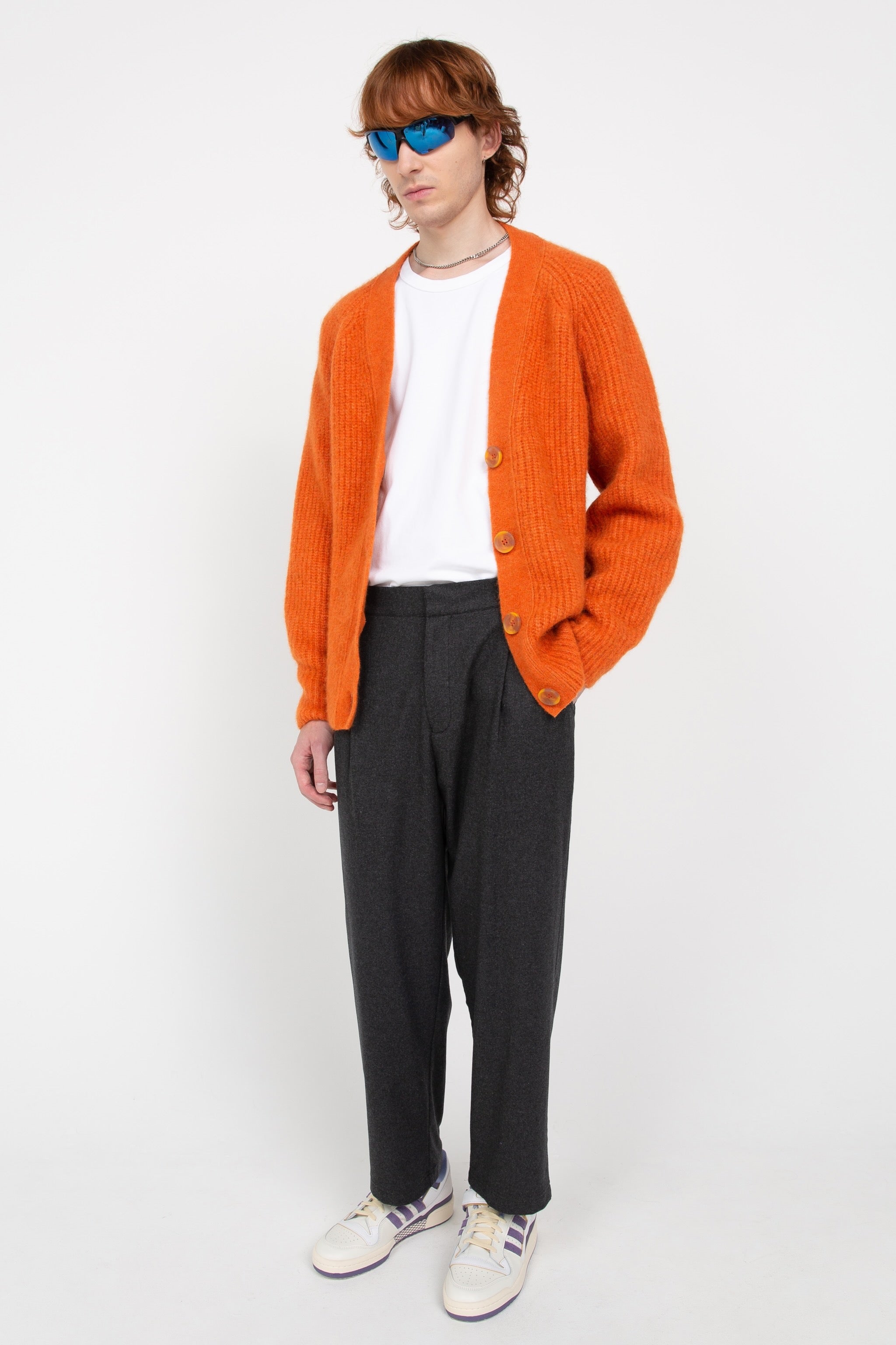 Orange alpaca cardigan – Buffet Clothing
