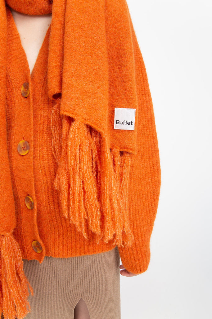 Orange alpaca maxi scarf – Buffet Clothing