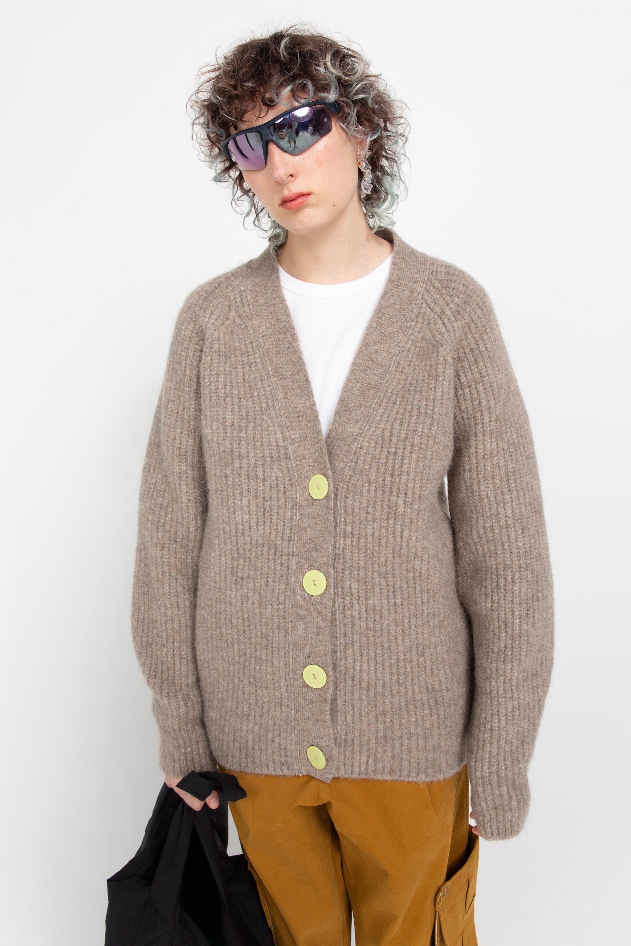 Warm grey alpaca cardigan – Buffet Clothing